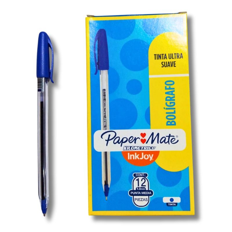 Plumas Kilométricas Azules para Escribir (Caja 12)